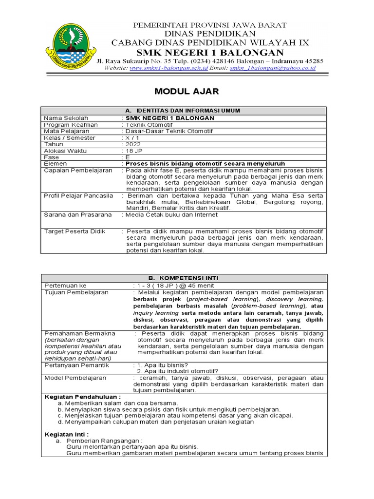 Modul Ajar Tkr | PDF