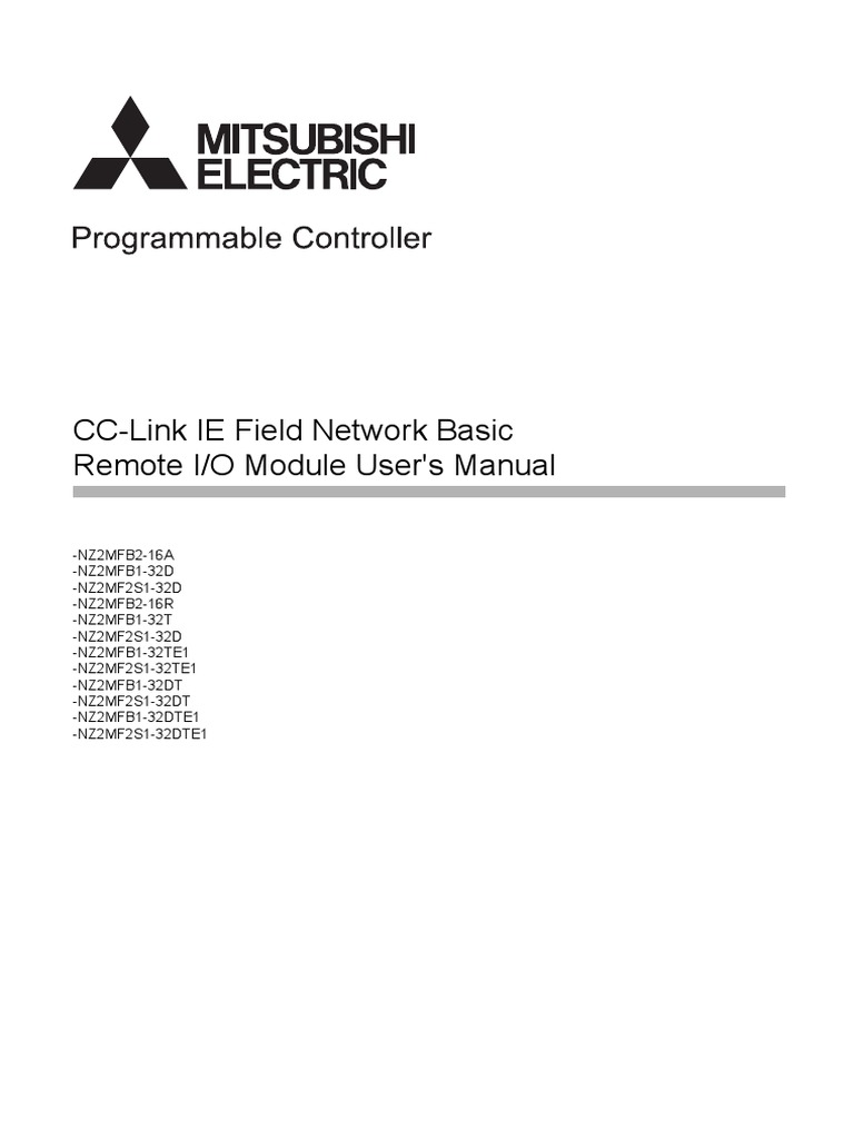 CC-Link IE Field Basic Network Remote IO Module User's Manual | PDF | Programmable Logic ...