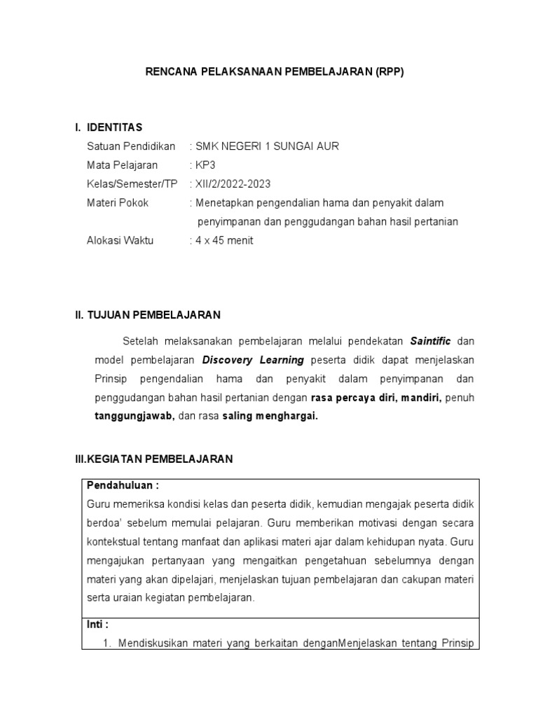 RPP 3.12 KP3 Kelas Xii Sem 2 | PDF