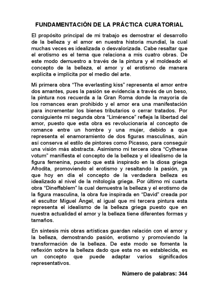 Artes Visuales NM - Fundamentacion Curatorial | PDF Artes Visuales NM - Fundamentacion Curatorial | PDF