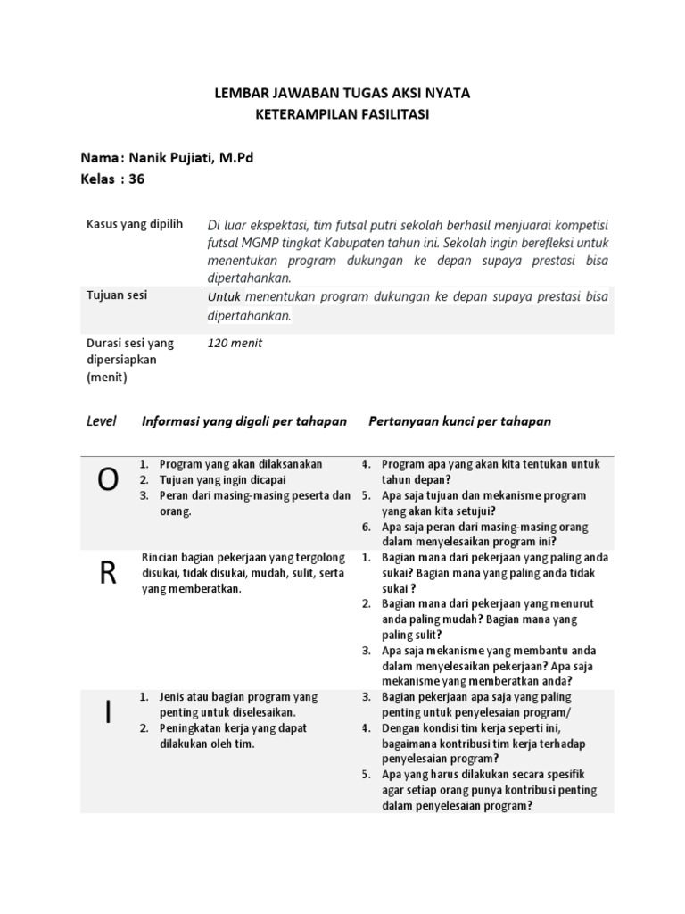 Lembar Jawaban Tugas Aksi Nyata | PDF