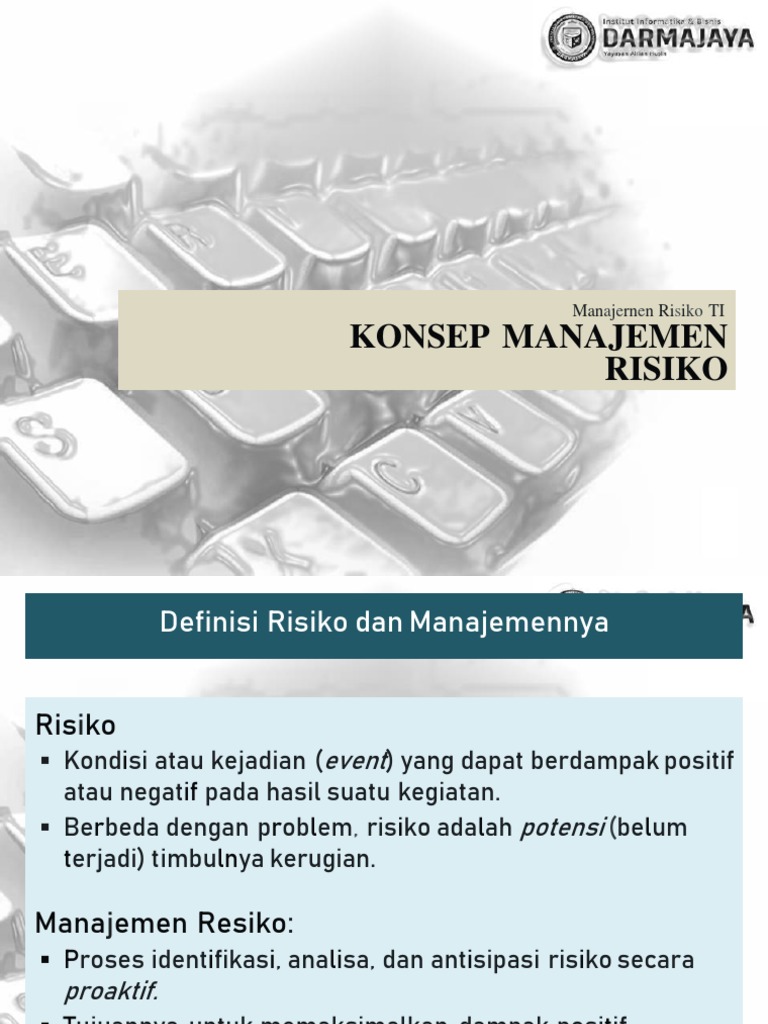 Pertemuan 1 Konsep Manajemen Risiko | PDF