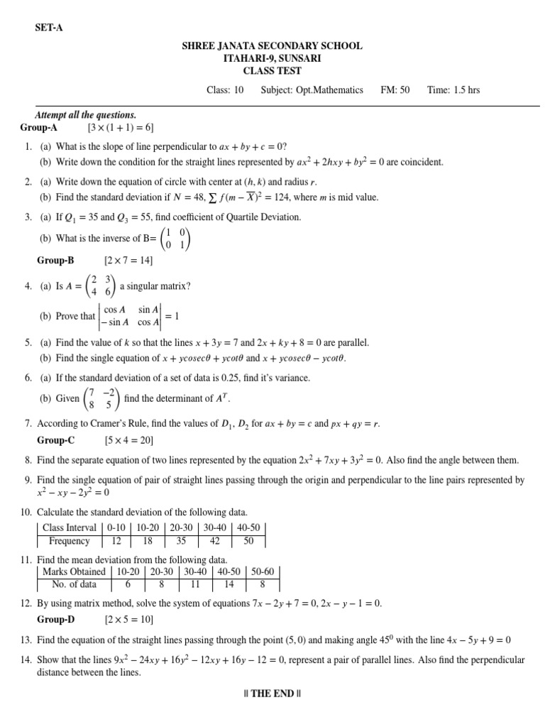 Question of Compulsory Math Grade 10 | PDF | Line (Geometry) | Mathematics