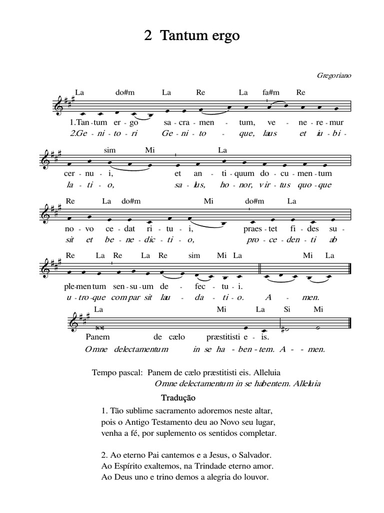 02 Tantum ergo (Gregoriano) - Partitura completa | PDF