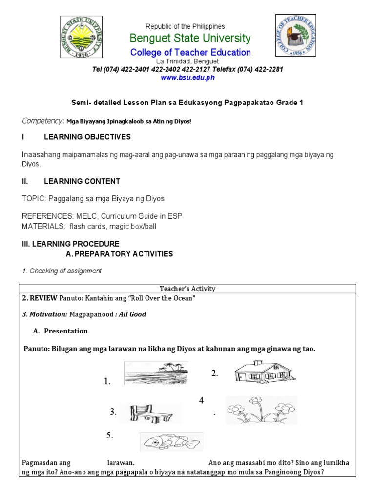 Semi Detailed Lesson Plan Edukasyon Sa Pagpapakatao 1 | PDF Semi Detailed Lesson Plan Edukasyon Sa Pagpapakatao 1 | PDF