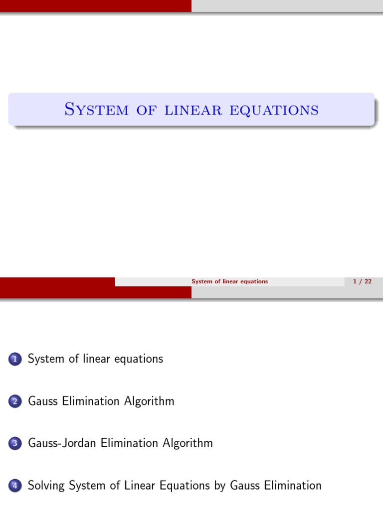 Solving Linear Equations Methods | PDF | Matrix (Mathematics) | System ...