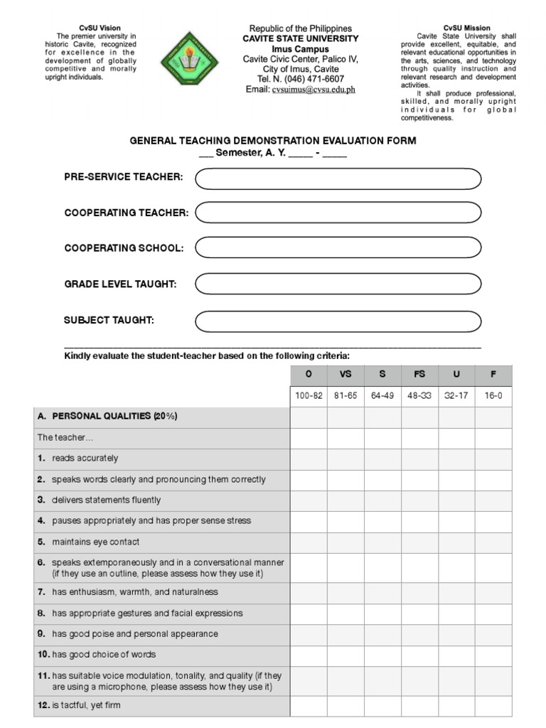 Demo Teaching Rubric | PDF | Teachers | Lesson Plan