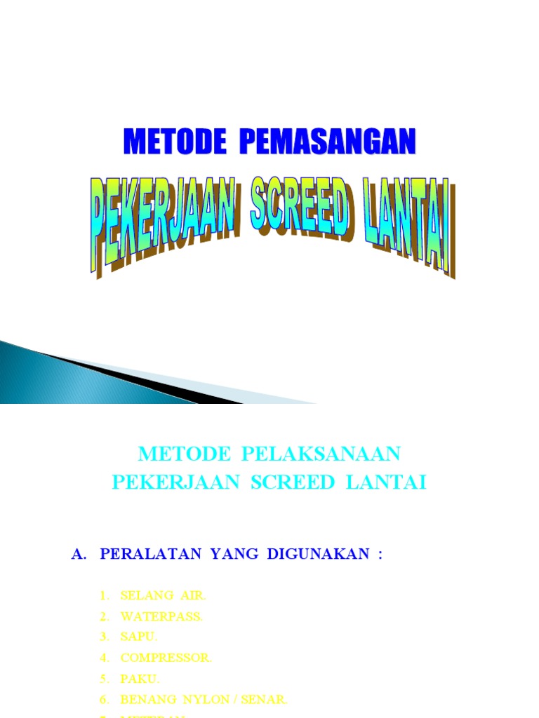 Metode SCREED Lantai | PDF | Griya & Taman