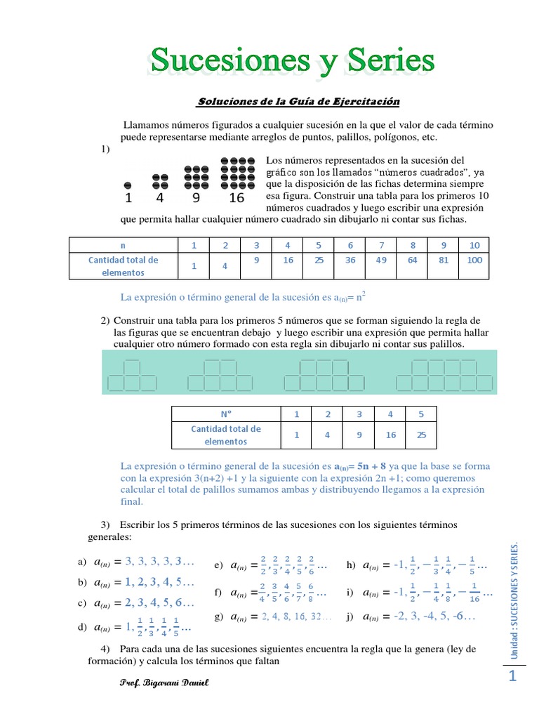 Guía de Sucesiones Numéricas | PDF | Matemáticas