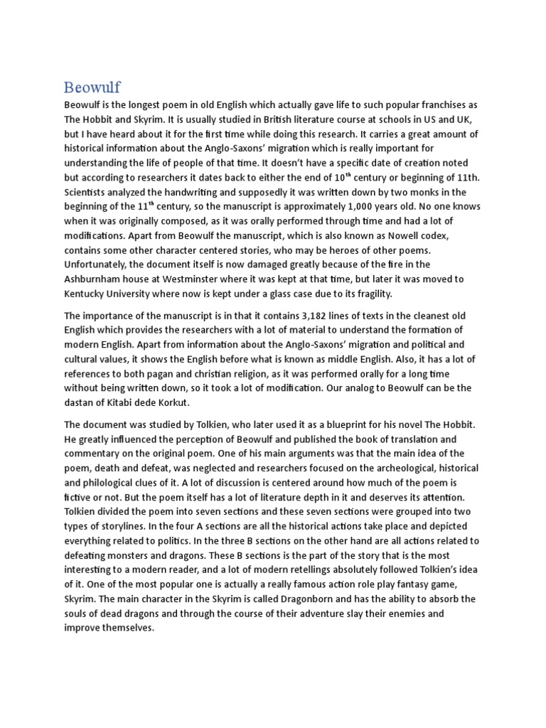 Beowulf | PDF | Beowulf