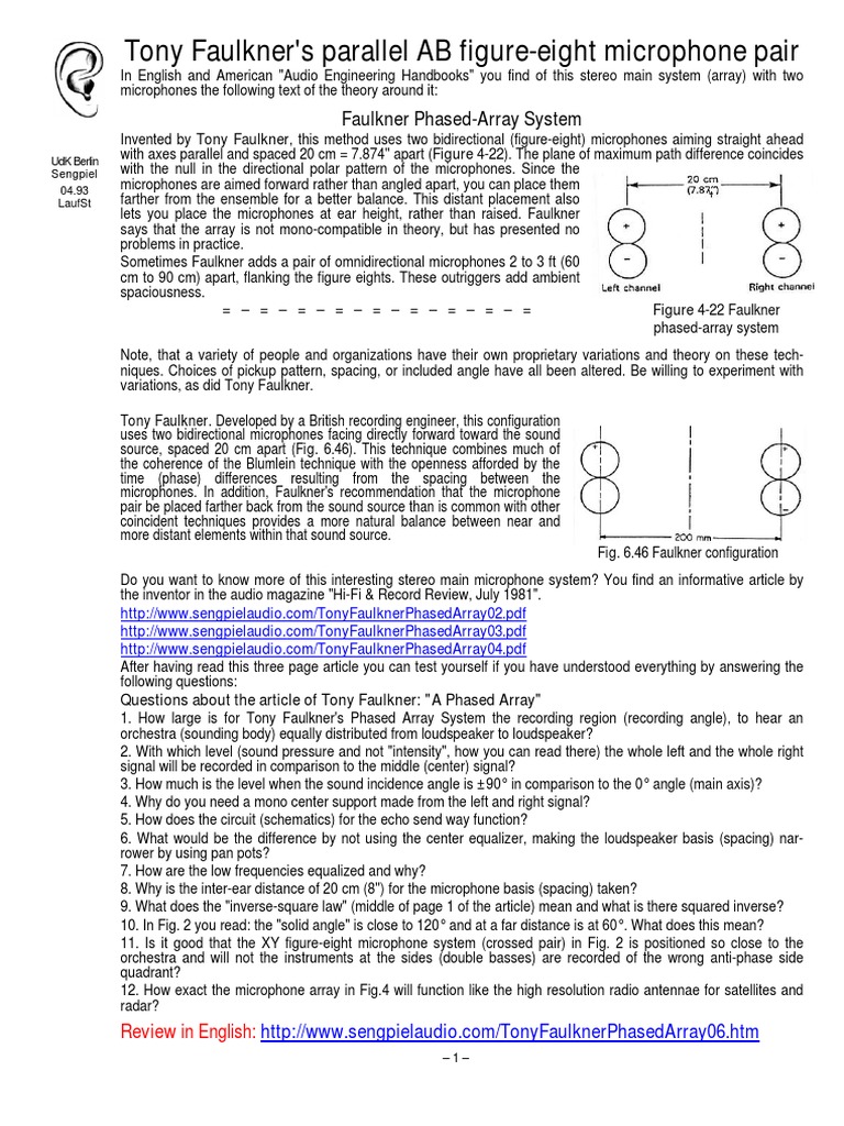 Tony Faulkner Phased Array 01 Engl | PDF | Microphone | Loudspeaker