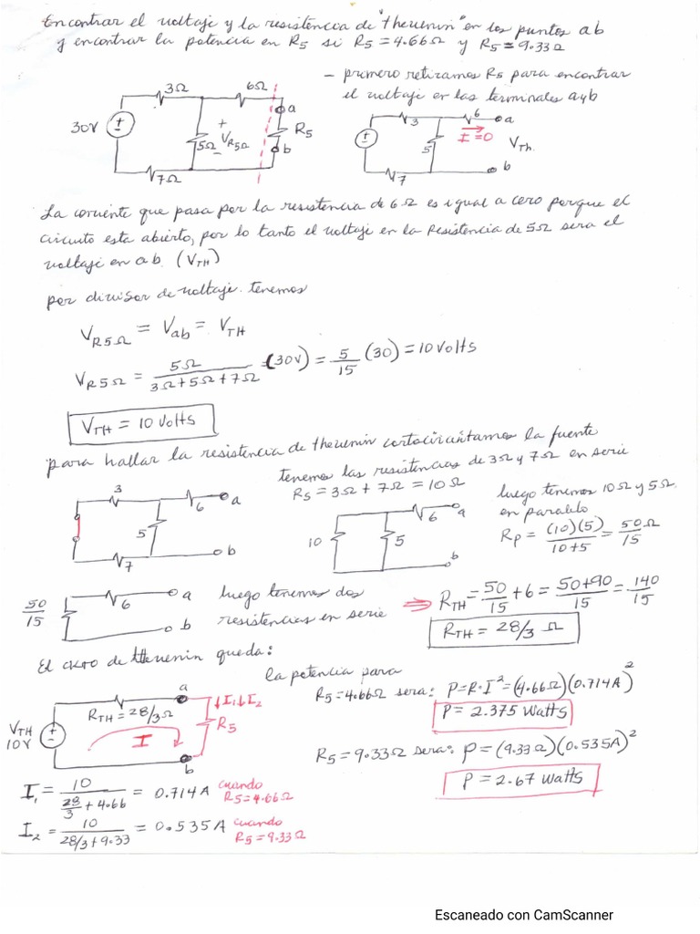 CamScanner 09-06-2022 18.47 Ejerc. Thevenin Norton (3) | PDF