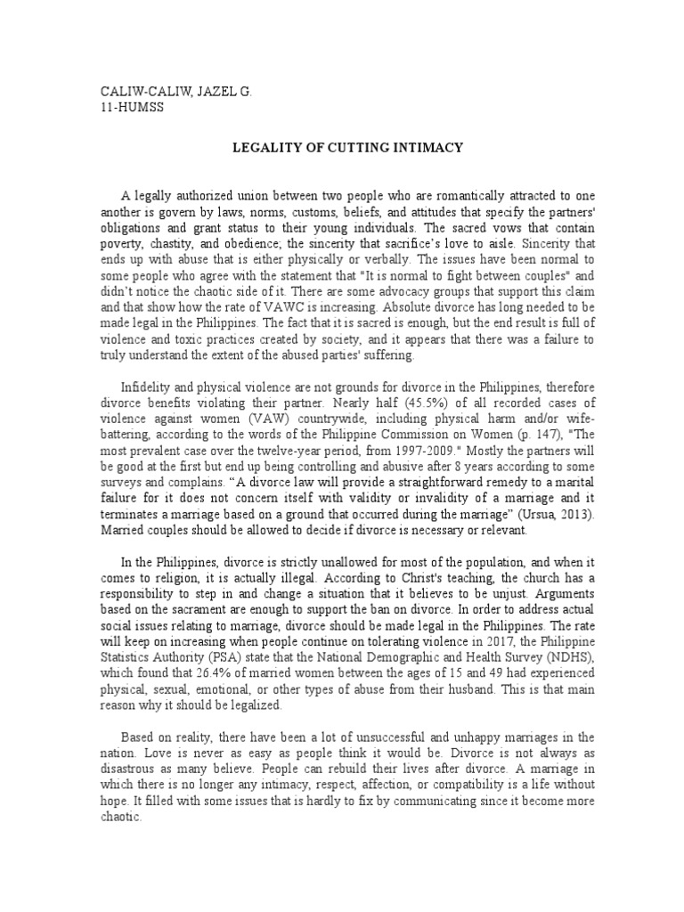 Position Paper | PDF | Marriage | Divorce