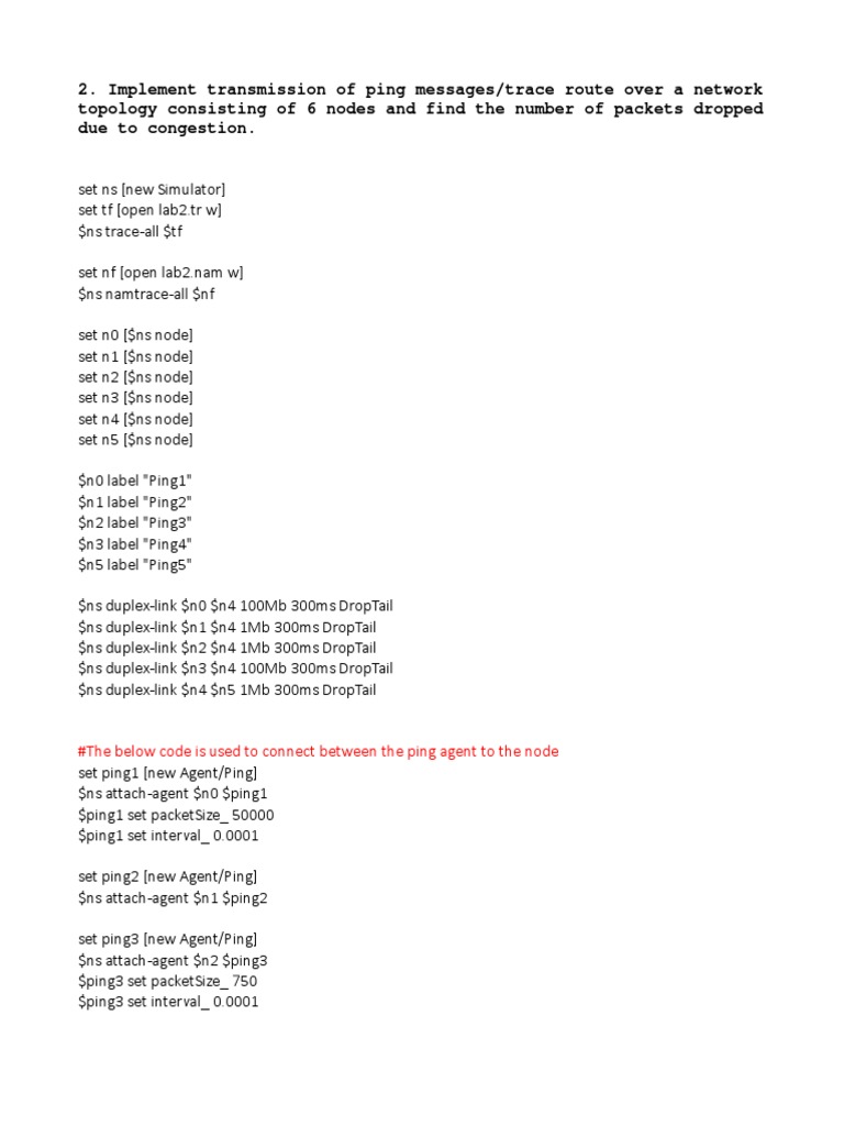 Ping Message Transmission Simulation | PDF | Network Topology ...