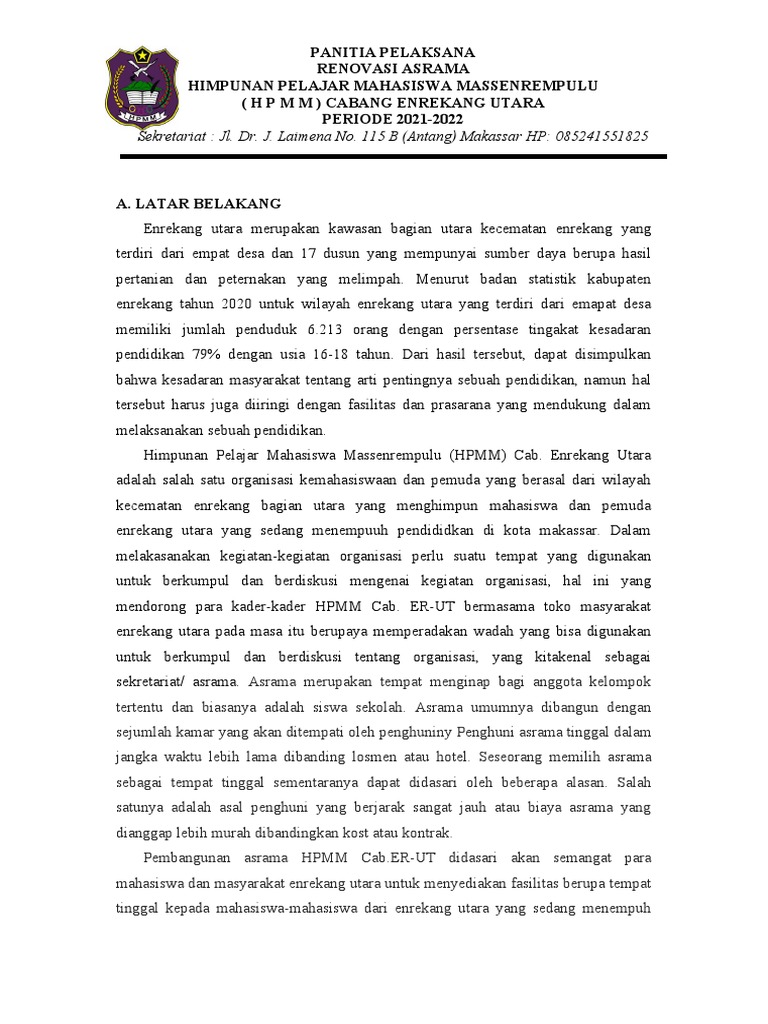 Proposal Asrama | PDF