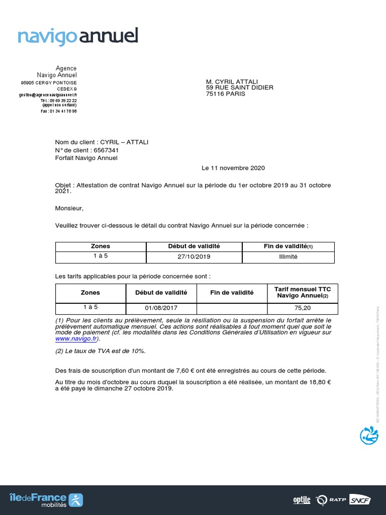 KDyxQhl5CsA Attestation-Navigo | PDF | Impôts | Paiements