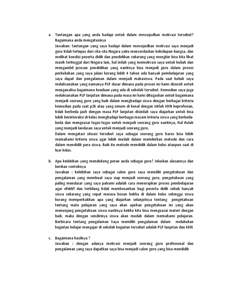 Essay PPG Prajab | PDF