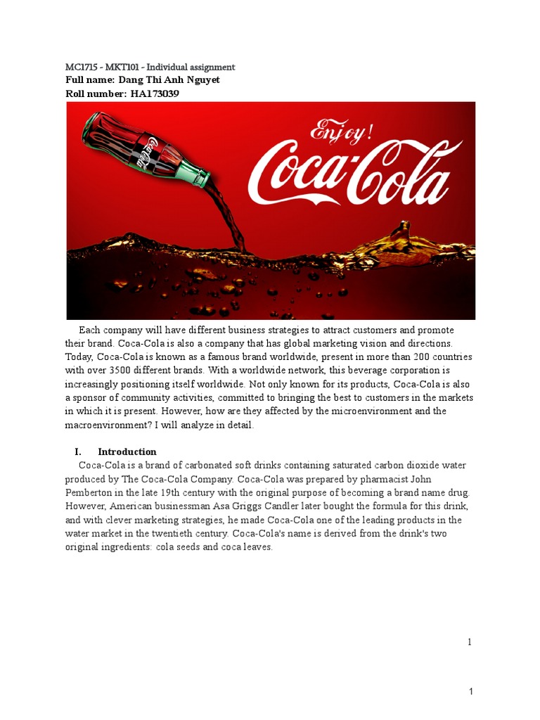 MC1715 - MKT101 - Individual Assignment | PDF | Coca Cola | The Coca ...