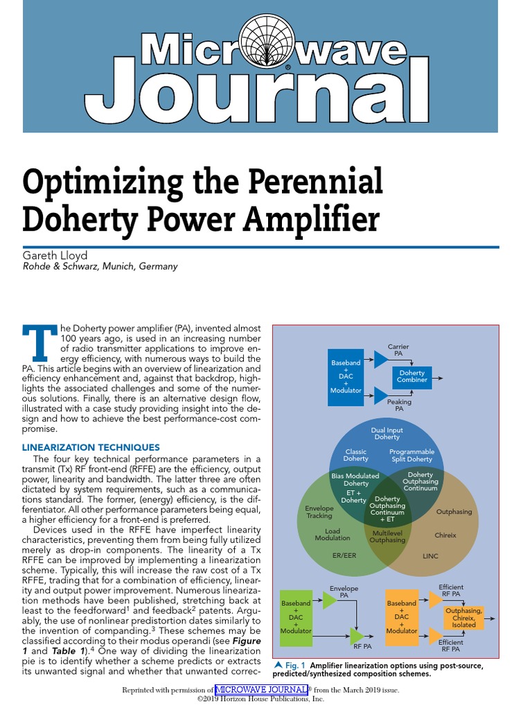 Optimizing The Perennial Doherty Power Amplifier | PDF | Amplifier ...
