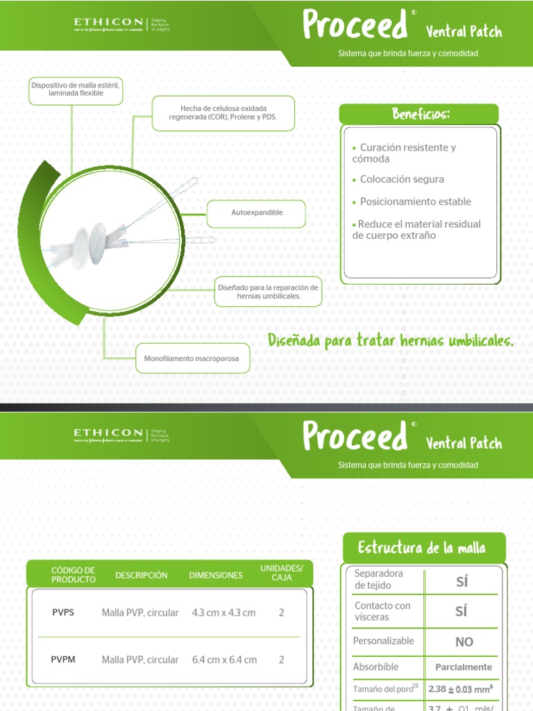 Folleto Malla Proceed Ventral Patch para Hernias Umbilicales 133347 ...