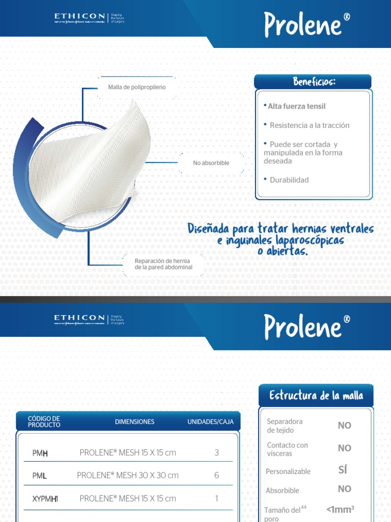 Folleto Malla Prolene para Hernias Ventrales e Inguinales Abiertas y ...