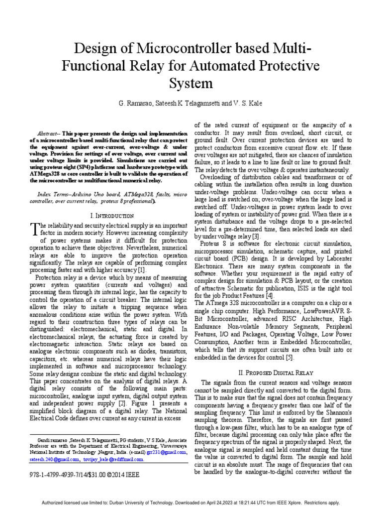 Design of Microcontroller Based Multi-Functional Relay For Automated ... Design of Microcontroller Based Multi-Functional Relay For Automated ...