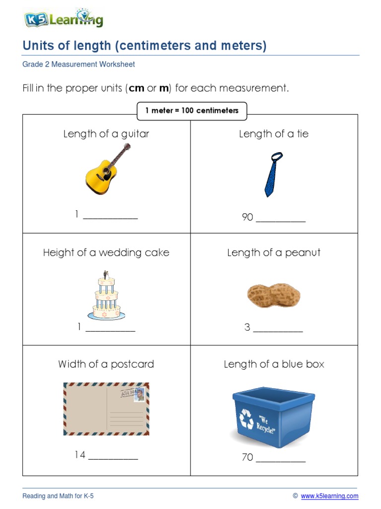 Grade 2 Measurement Worksheets Centimeters