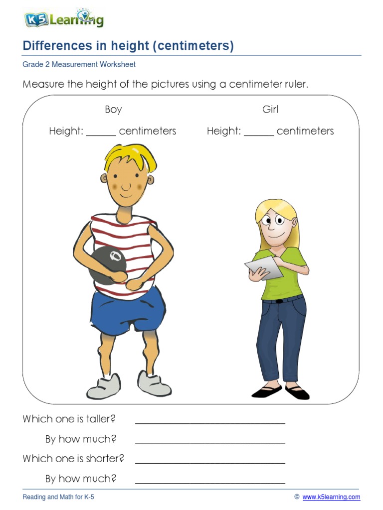 Grade 2 Height Measurement Worksheet | PDF