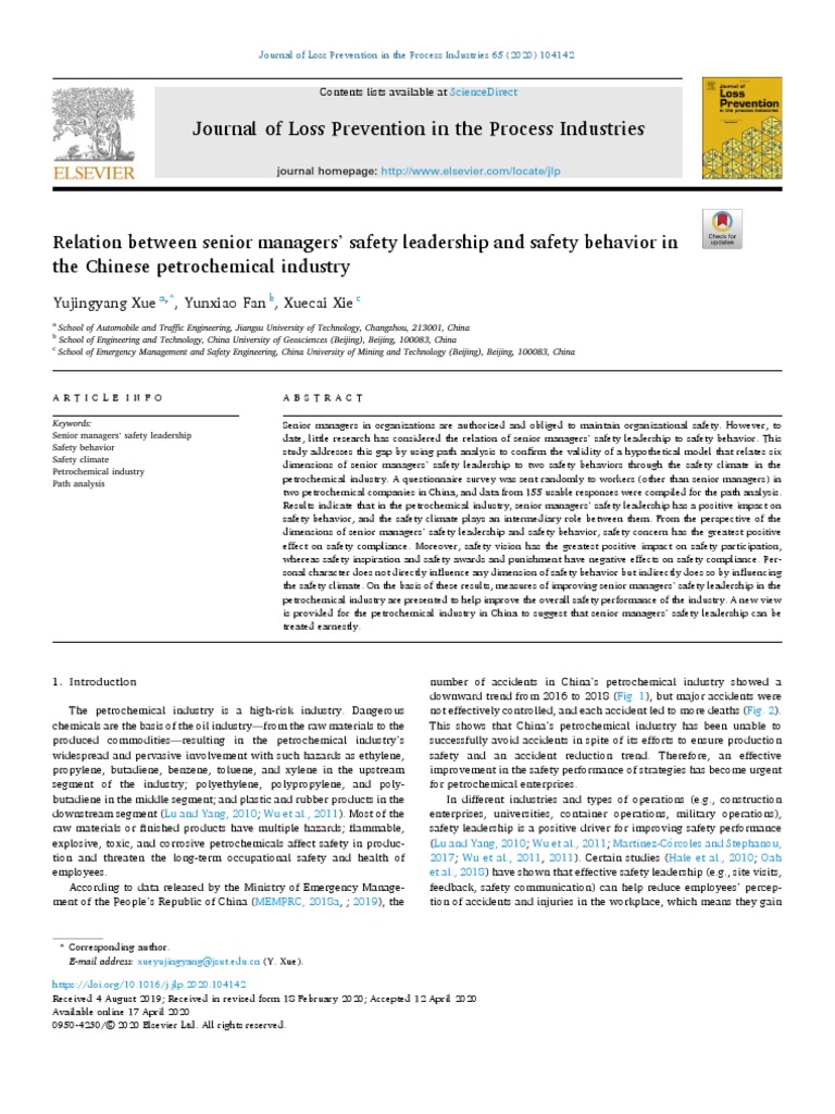 Safety Leadership Impact in Petrochemicals | PDF | Leadership | Safety