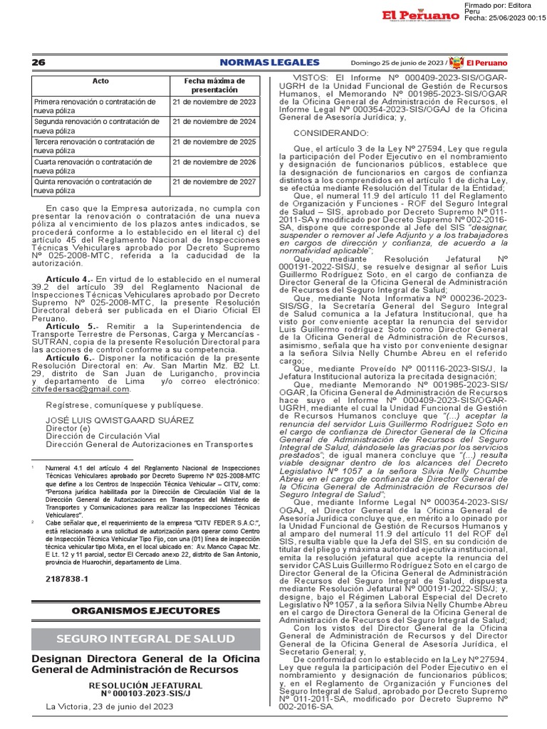 Designan Directora General de La Oficina General de Administ Resolucion ...