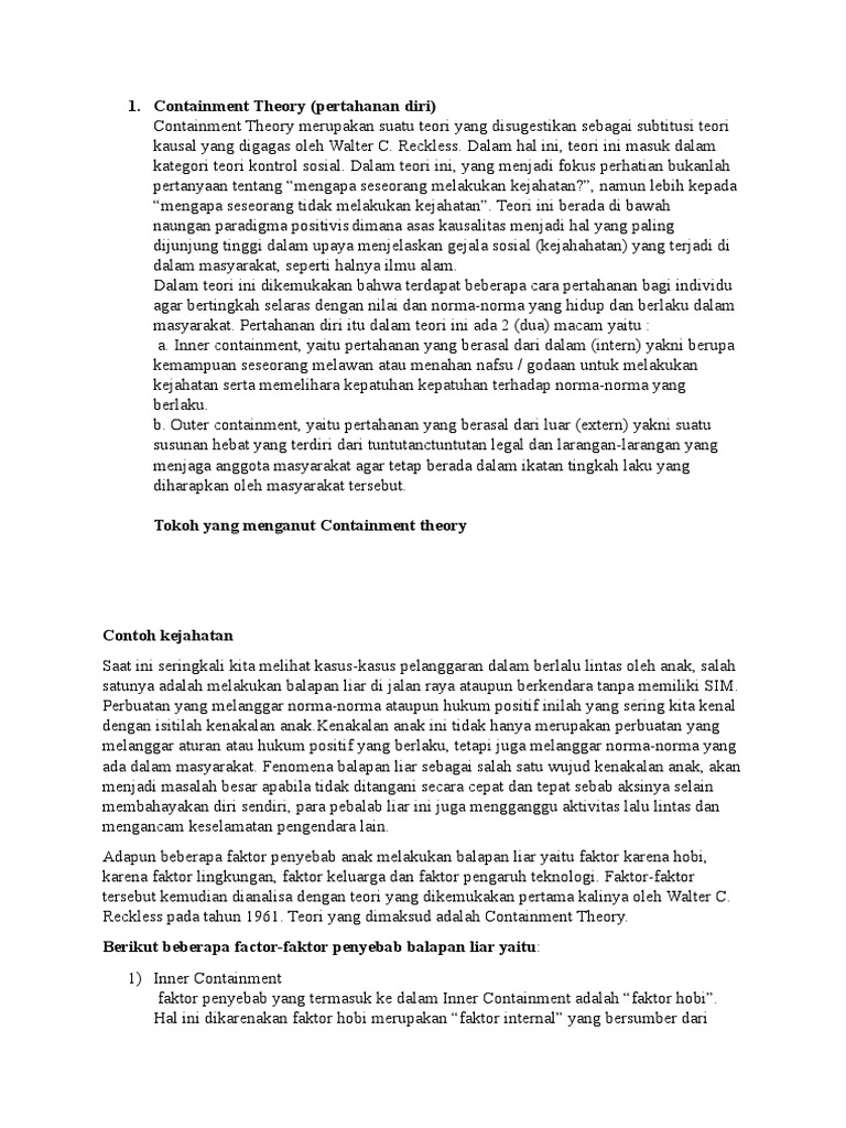 Containment Theory | PDF
