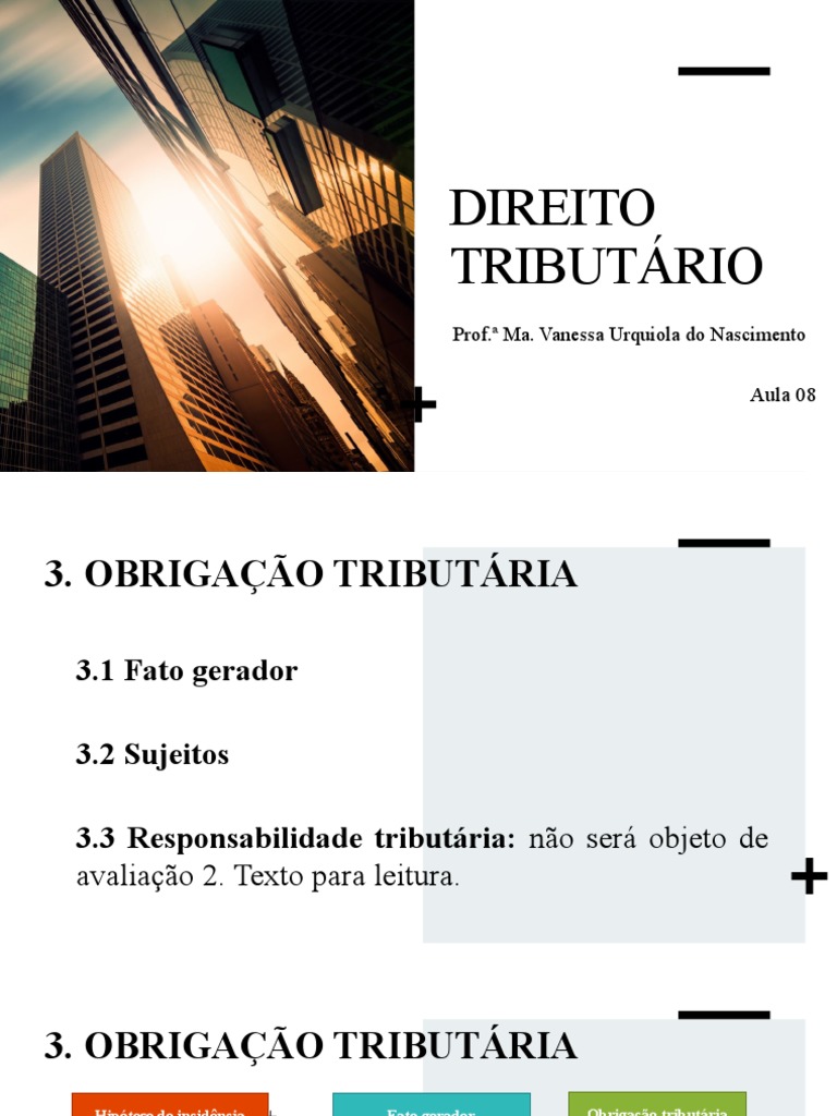 DIREITO TRIBUTÁRIO - AULA 08 - PROFA. VANESSA NASCIMENTO | PDF | Taxa de crédito | Direito Comum
