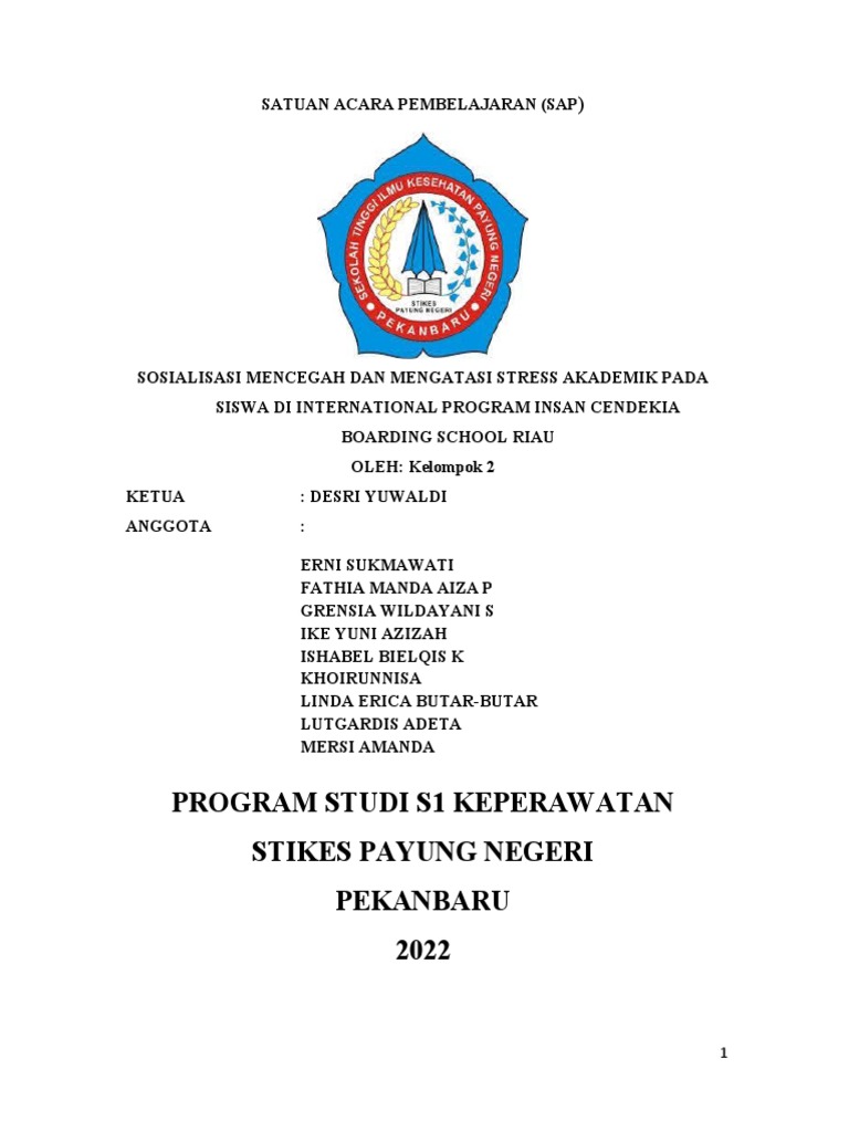 SAP Kesehatan Jiwa Kel 2 Di IP-ICBS 2023 | PDF