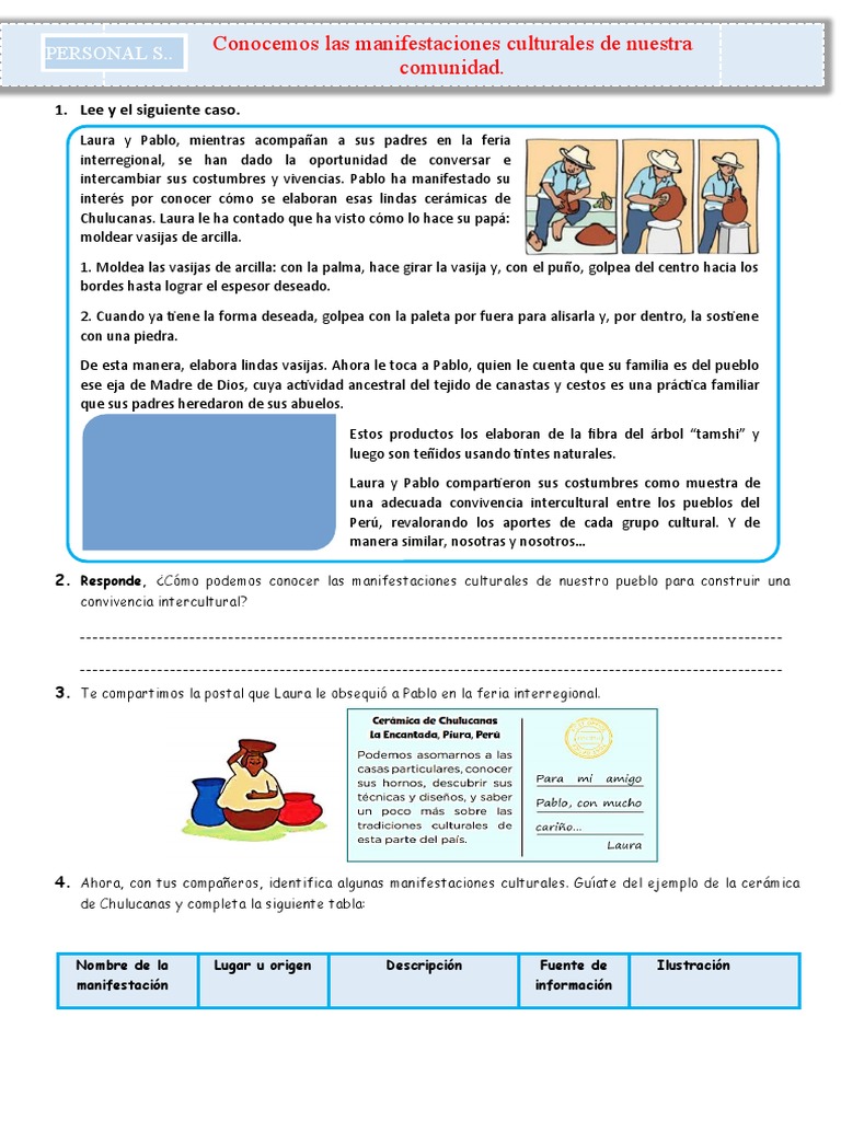 D3 A3 FICHA PS. Conocemos Las Manifestaciones Culturales de Nuestra ...
