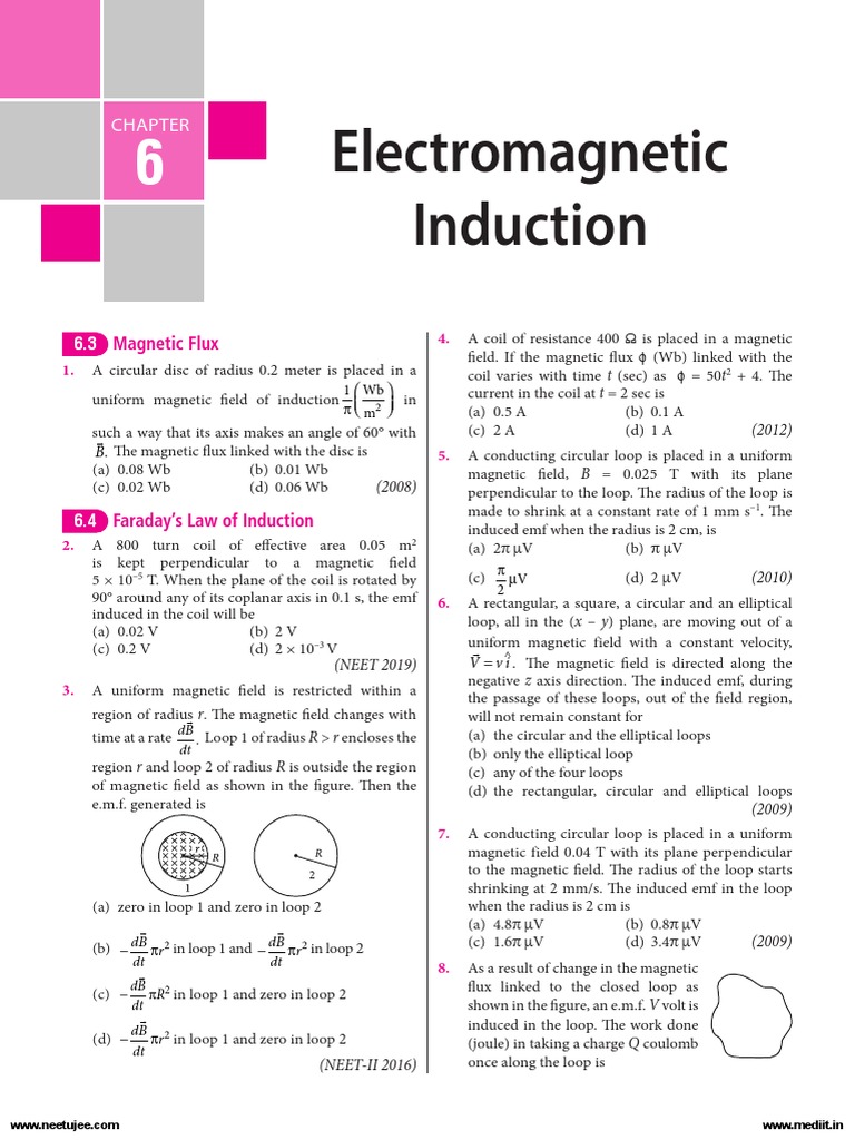 Electromagnetic Induction: Magnetic Flux | PDF | Electromagnetic Induction | Inductance