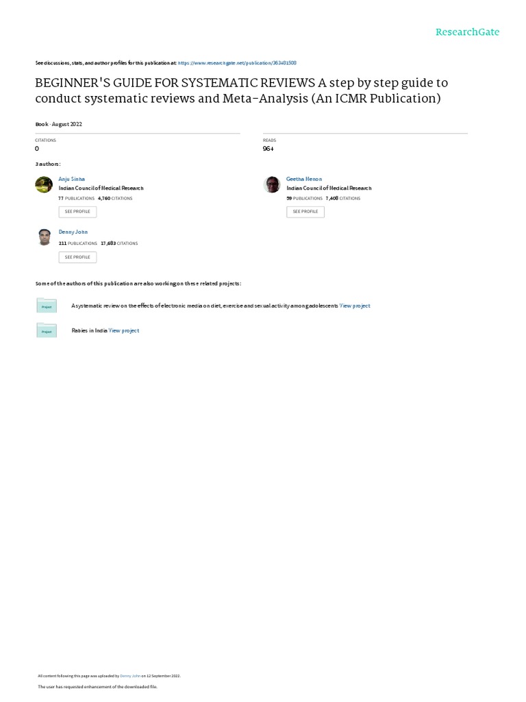Beginner's Guide to Systematic Reviews | PDF | Systematic Review | Meta ...