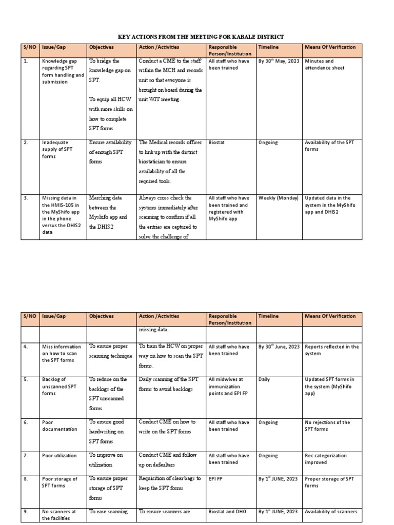 Action Plan For SPT Training | PDF | Image Scanner | Information Technology