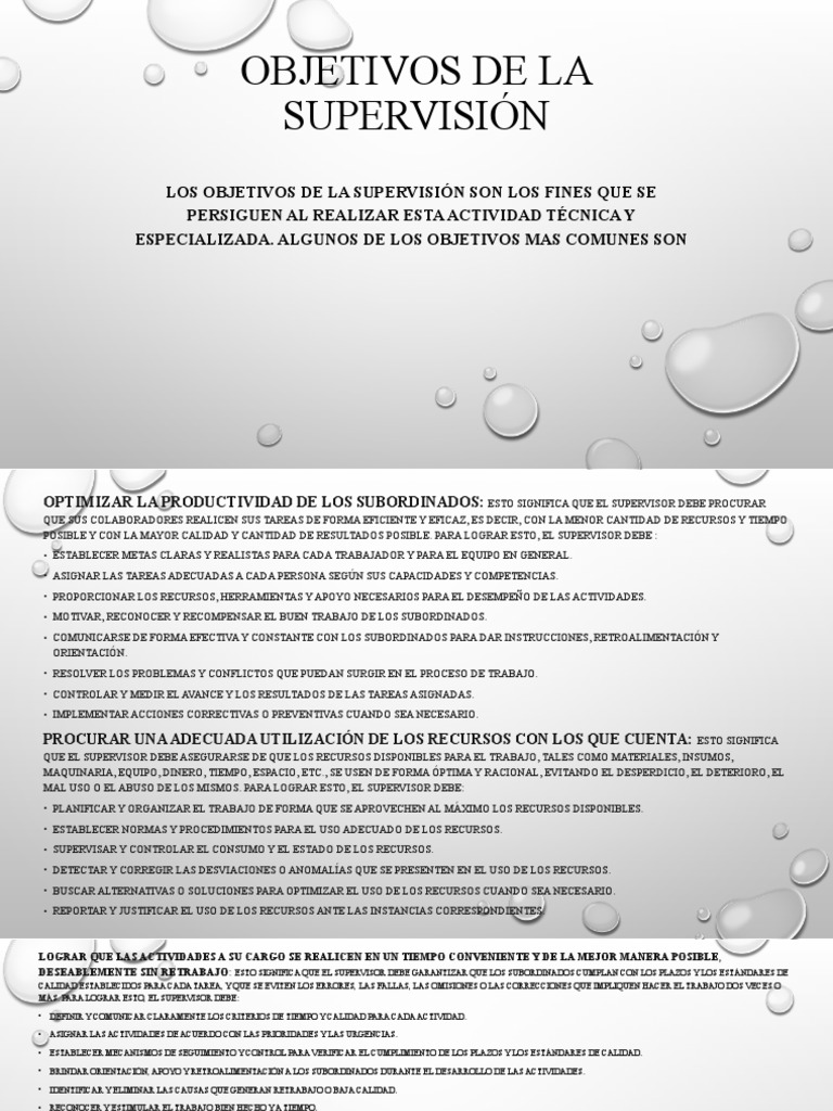 Objetivos de La Supervisión | Descargar gratis PDF | Seguridad y salud ocupacional