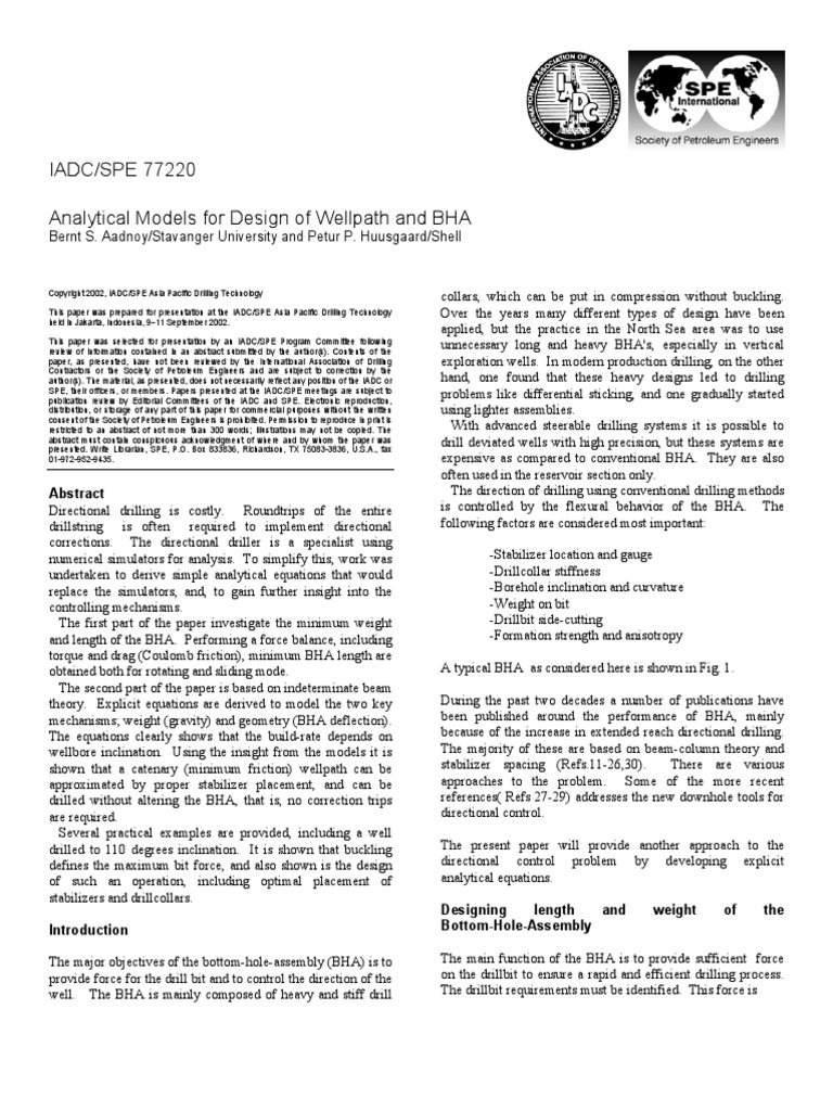 Analytical Model For BHA | PDF | Buckling | Force