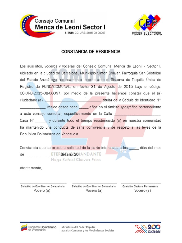 Constancia de Residencia | PDF