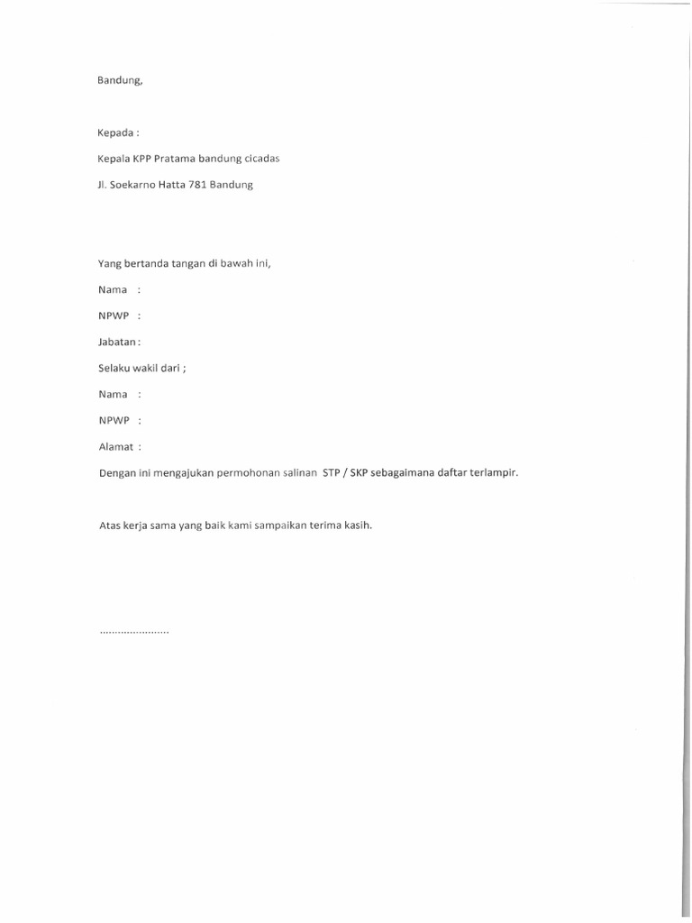 permohonan salinan stp | PDF