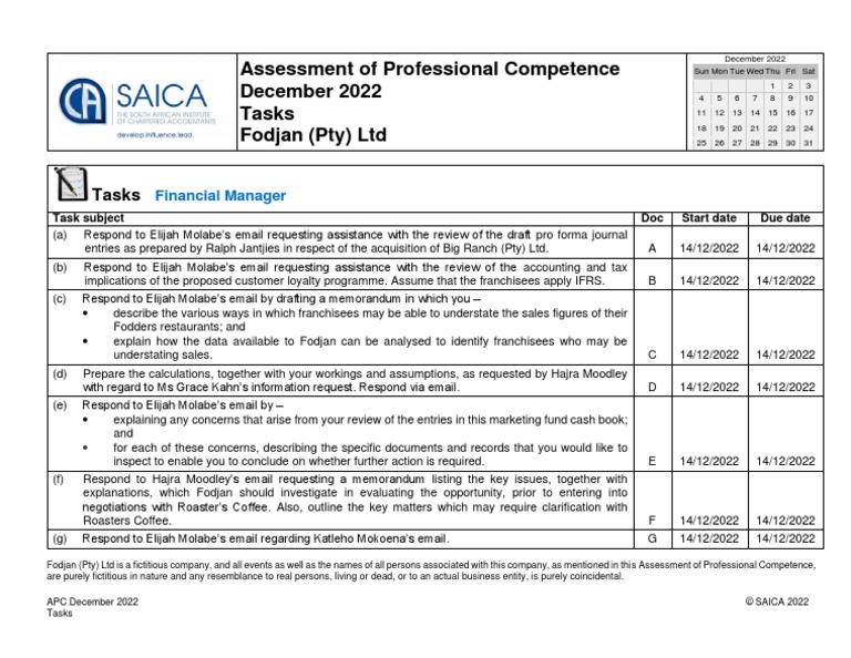 APC December 2022 Tasks | PDF | Business Economics | Economies
