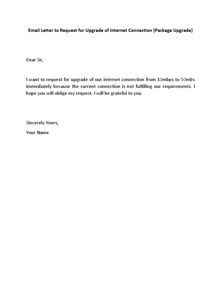 Request for Internet Upgrade | PDF