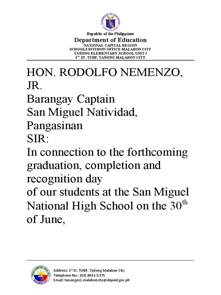 Letter of Request From Barangay | PDF Letter of Request From Barangay | PDF