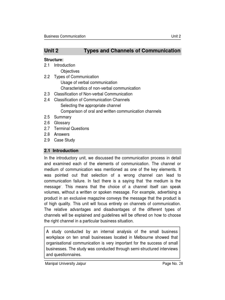 Types and Channels of Communication | PDF | Communication | Nonverbal ...