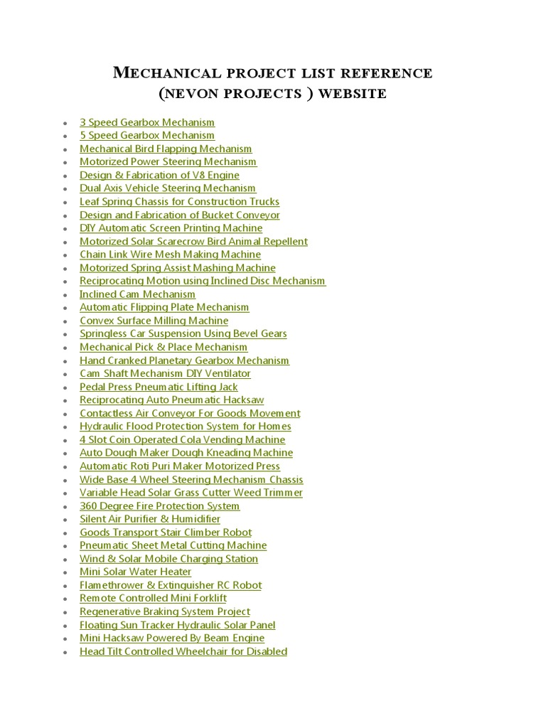 New Mechanical Project | PDF | Machines | Robotics