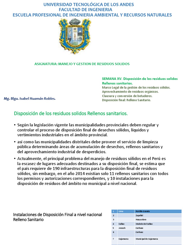 Semana 15 | PDF | Residuos | Infraestructura