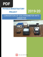 Physics Project: Galvanometer to Ammeter | PDF | Electrical Engineering | Electricity