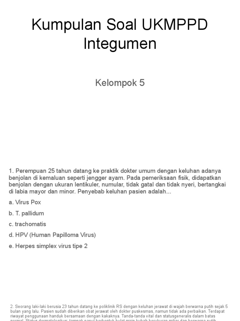Kumpulan Soal UKMPPD Integumen | PDF