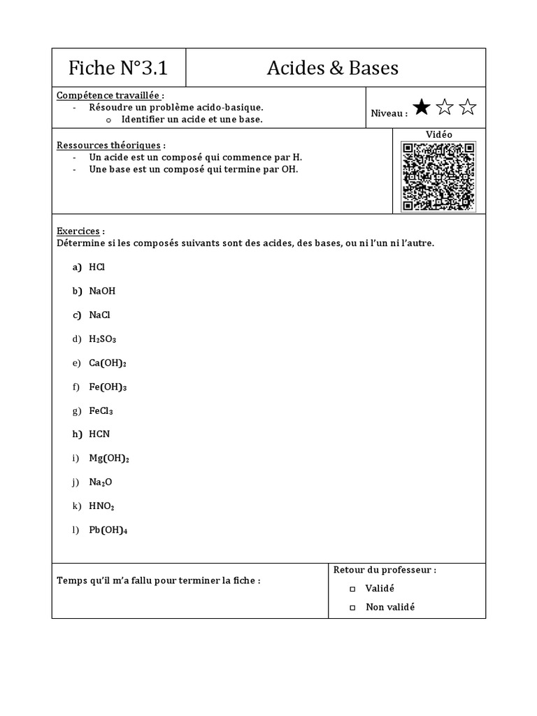 Fiches 4.3 Acides Et Bases | PDF | Chimie | Titrage